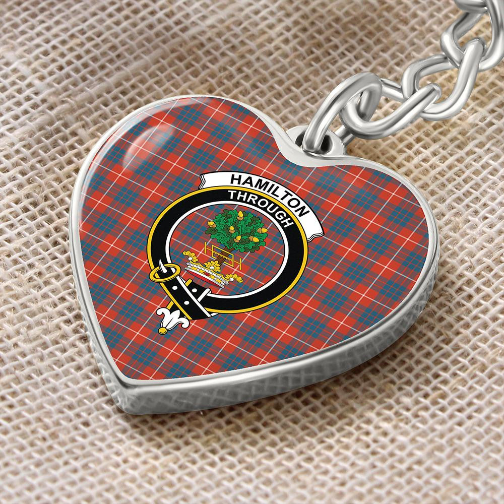 Hamilton Ancient Tartan Classic Crest Heart Keychain | Celticprime.com ...