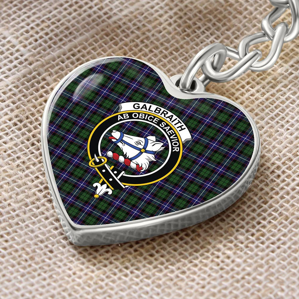 Galbraith Modern Tartan Classic Crest Heart Keychain | Celticprime.com ...