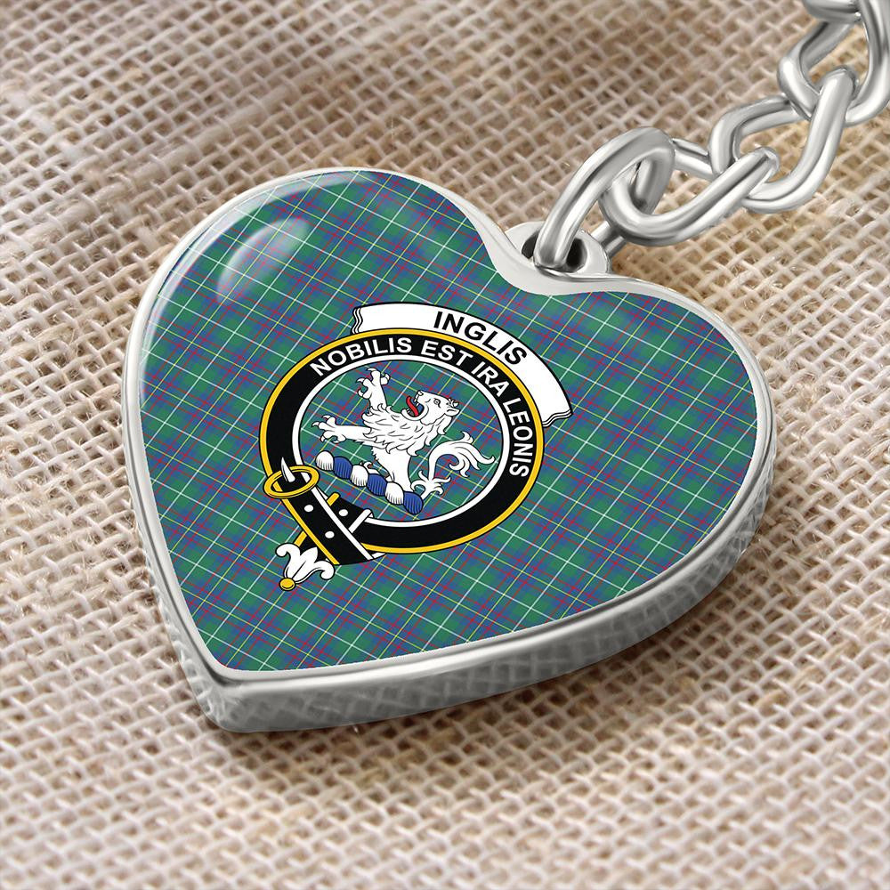 Inglis Ancient Tartan Classic Crest Heart Keychain | Celticprime.com ...