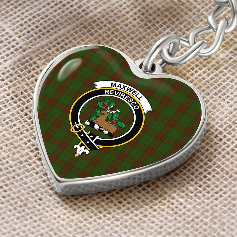 Maxwell Hunting Tartan Classic Crest Heart Keychain | Celticprime.com ...