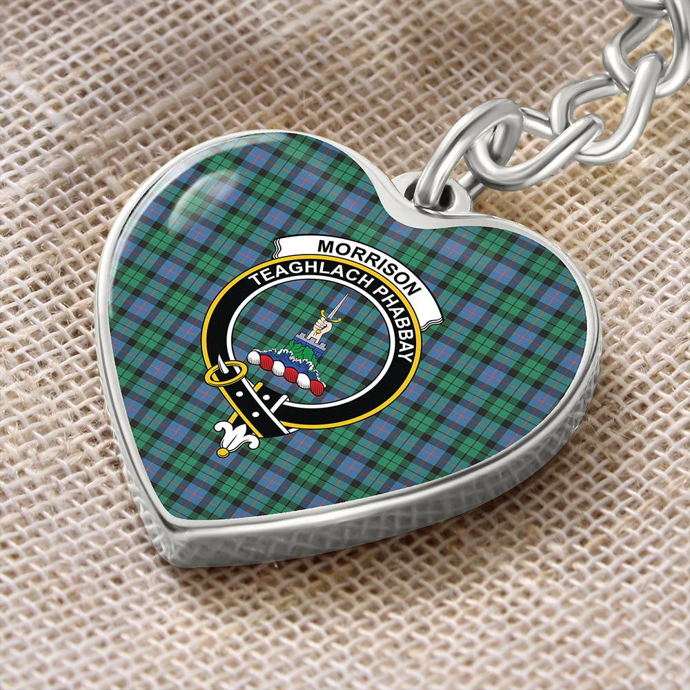 Morrison Ancient Tartan Classic Crest Heart Keychain | Celticprime.com ...