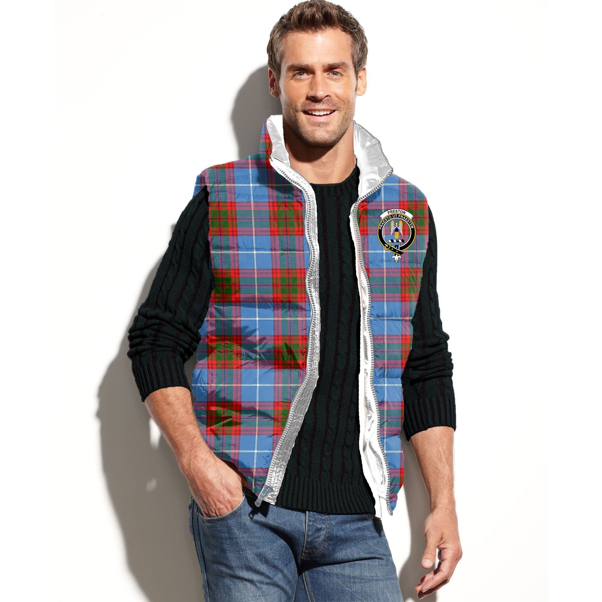 Preston Tartan Classic Crest Puffer Vest For Men and Women ...