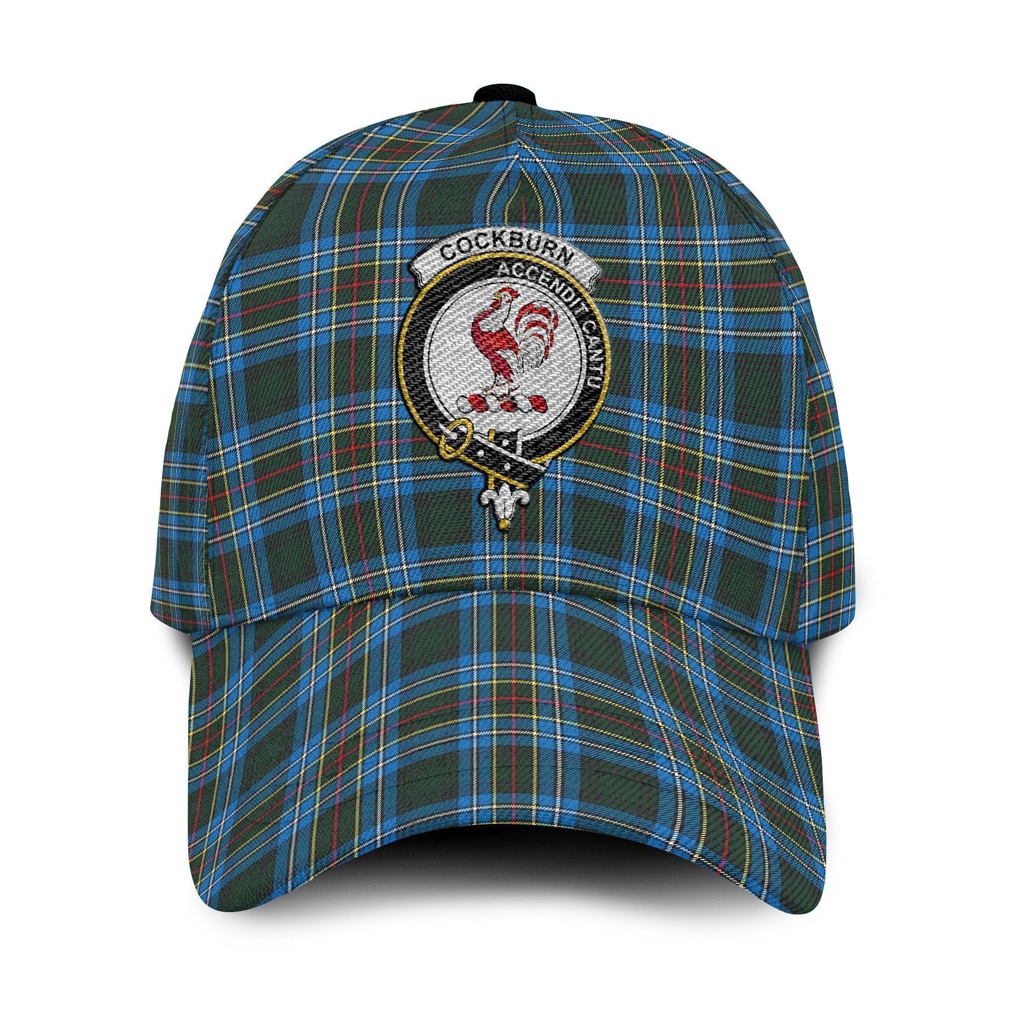 Cockburn Tartan Crest Embroidery Classic Cap | Celticprime.com ...
