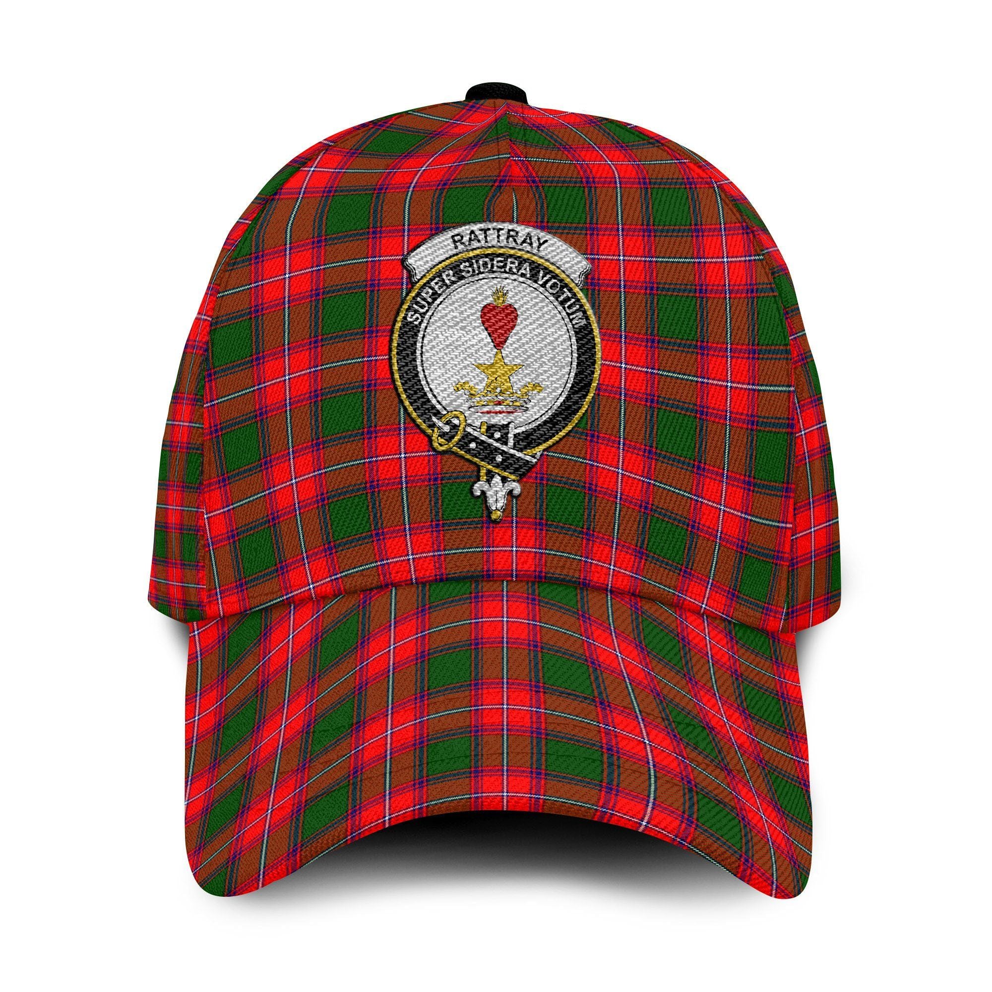 Rattray Tartan Crest Embroidery Classic Cap | Celticprime.com – celticprime