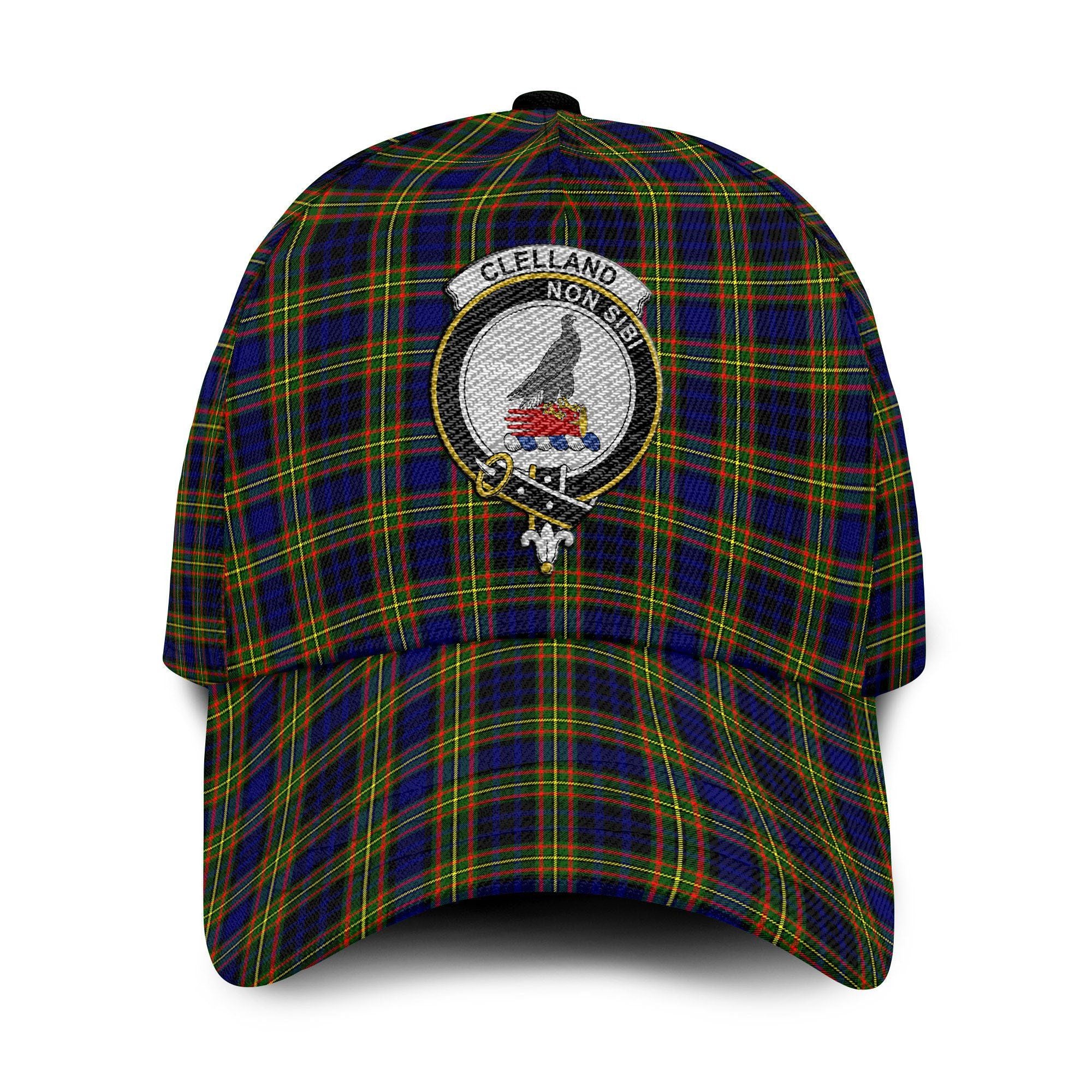 Clelland Tartan Crest Embroidery Classic Cap | Celticprime.com ...