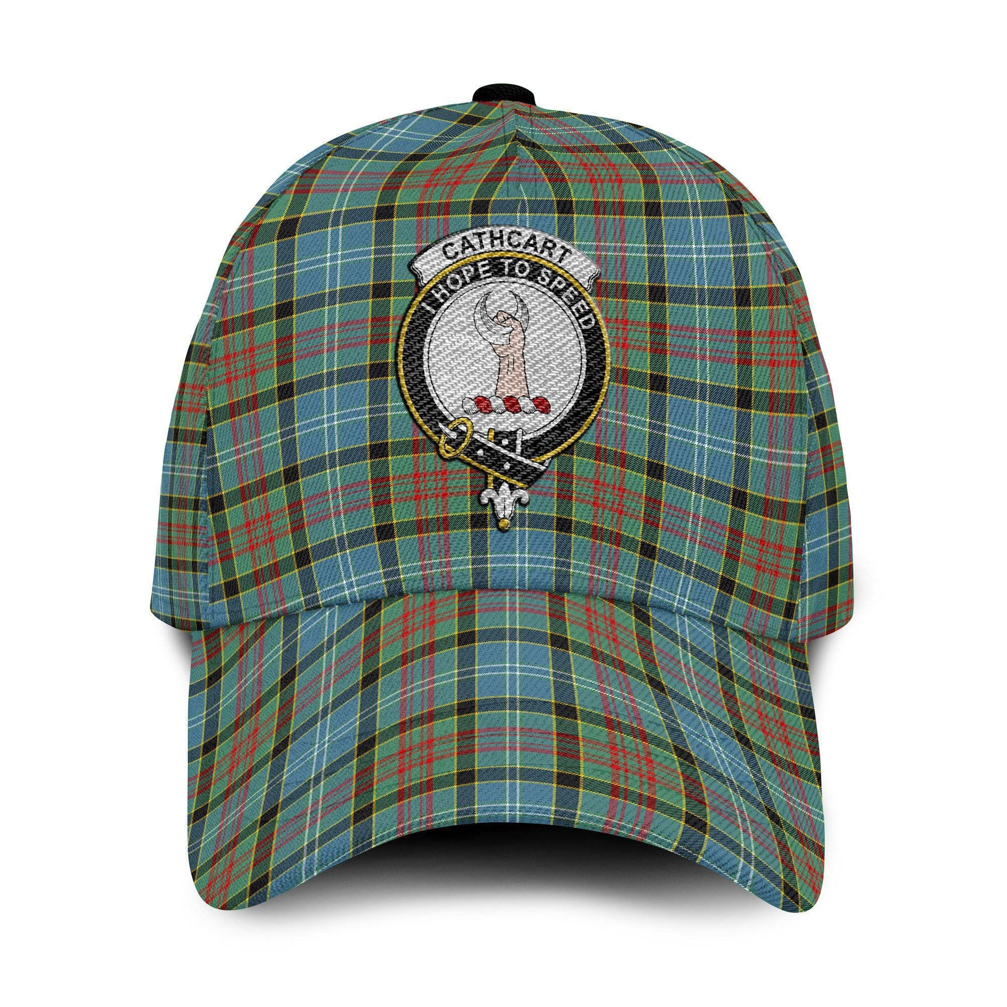 Cathcart Tartan Crest Embroidery Classic Cap | Celticprime.com ...