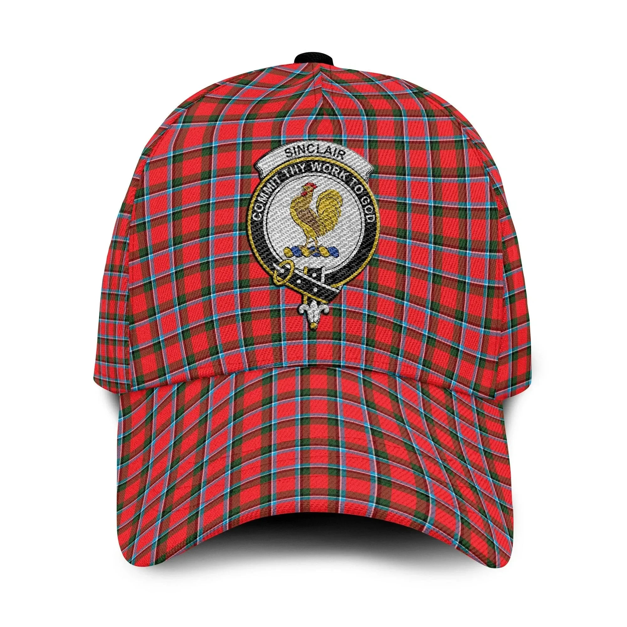 Sinclair Tartan Crest Embroidery Classic Cap | Celticprime.com ...