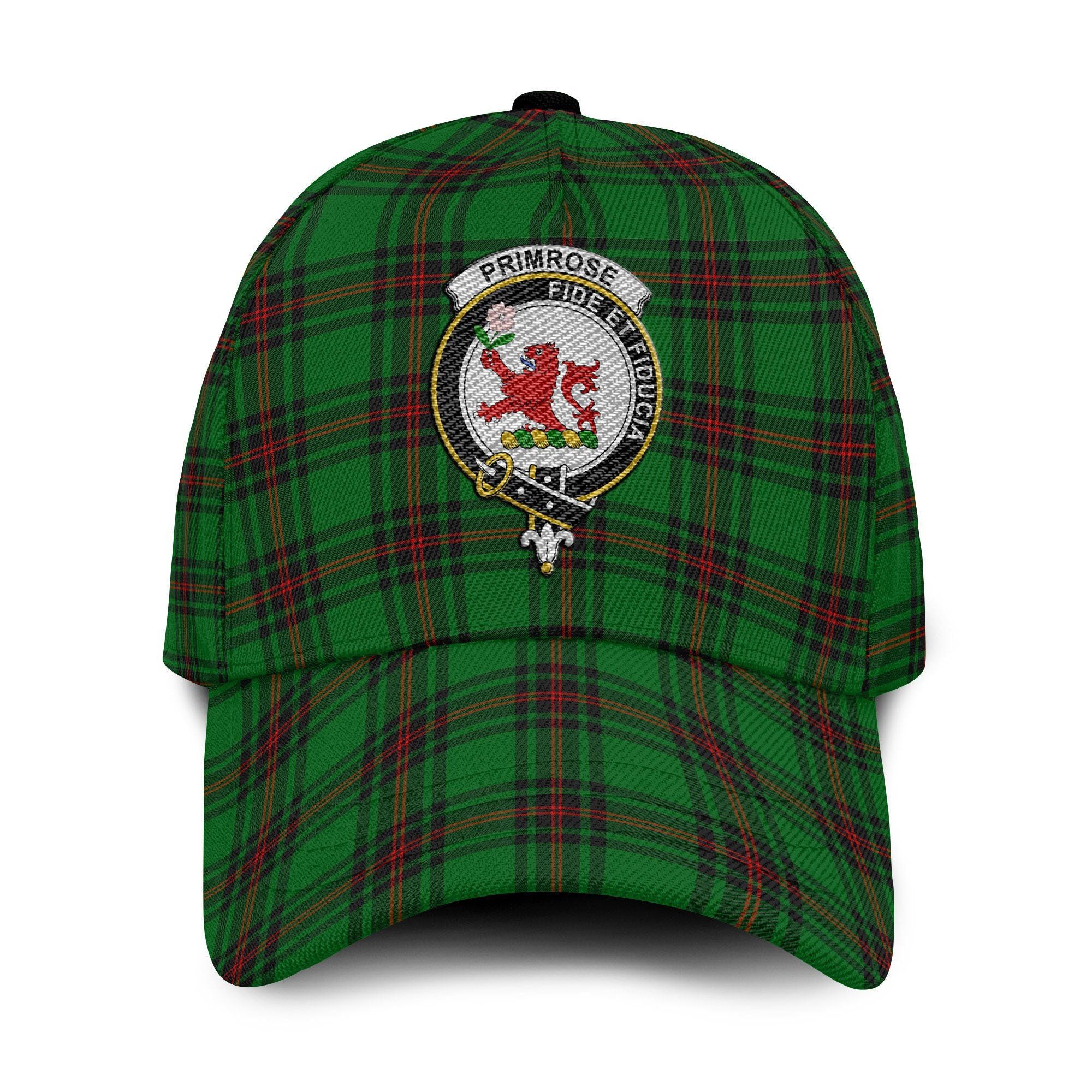 Primrose Tartan Crest Embroidery Classic Cap | Celticprime.com ...