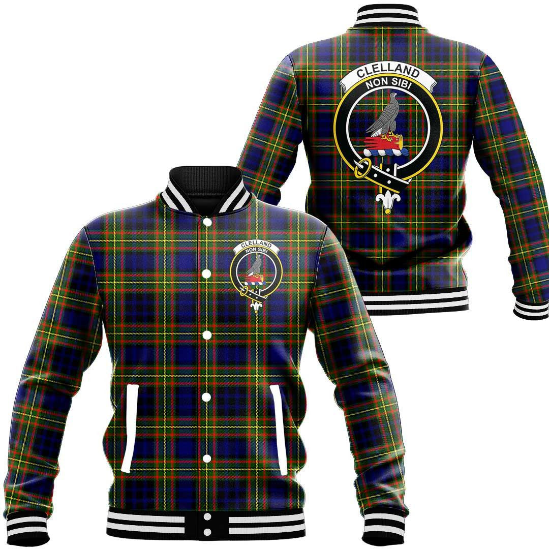 Clelland Modern Tartan Classic Crest Baseball Jacket | Celticprime.com ...