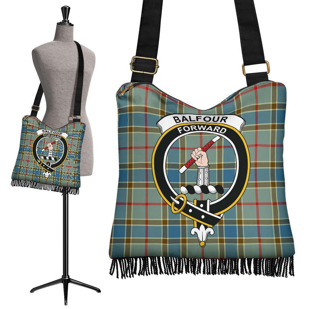 Balfour Blue Tartan Classic Crest Boho Handbag | Celticprime.com ...