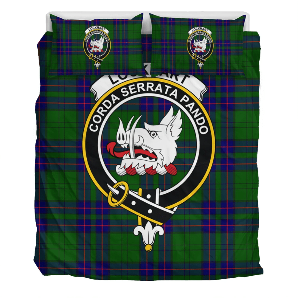 Lockhart Crest Tartan Bedding Set | Celticprime.com – celticprime