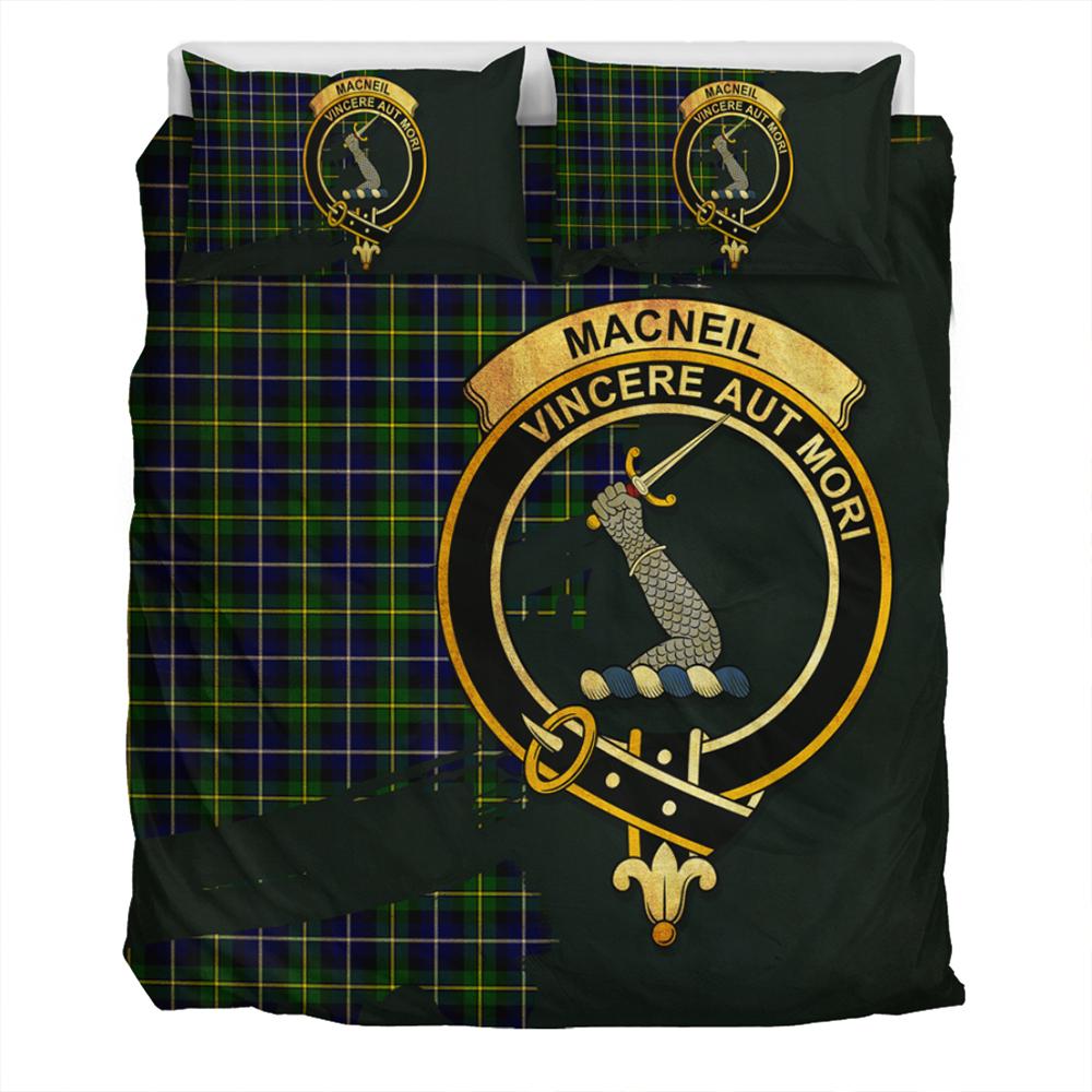 MacNeill of Barra Modern Tartan Classic Crest Bedding Set | Celticprime.com – celticprime