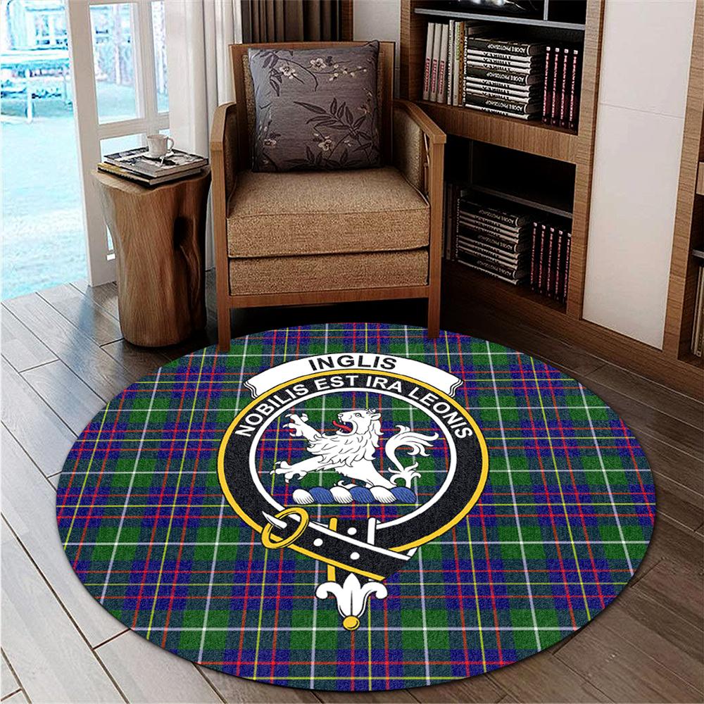 Inglis Modern Tartan Classic Crest Round Carpet | Celticprime.com ...