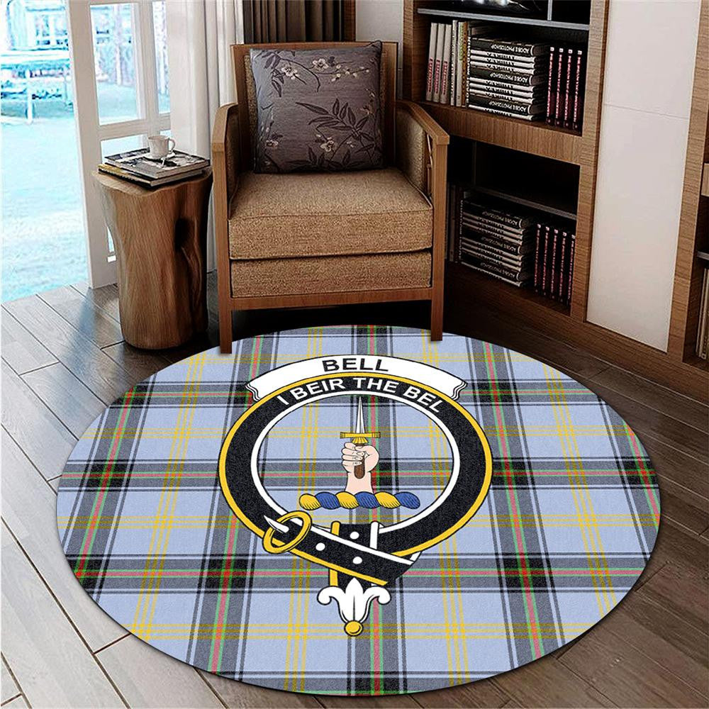 Bell of the Borders Tartan Classic Crest Round Carpet | Celticprime.com ...
