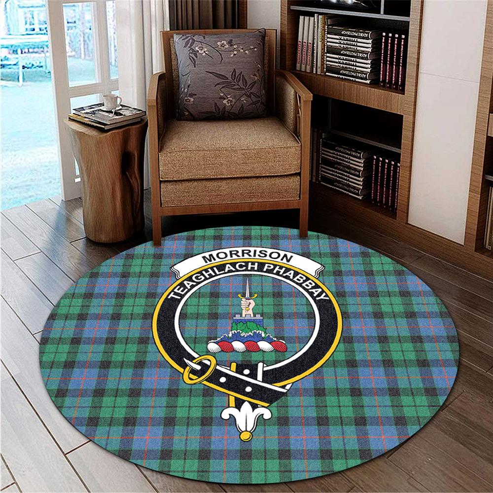 Morrison Ancient Tartan Classic Crest Round Carpet | Celticprime.com ...