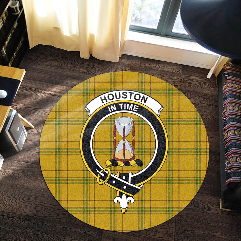 Houston Tartan Classic Crest Round Carpet | Celticprime.com – celticprime