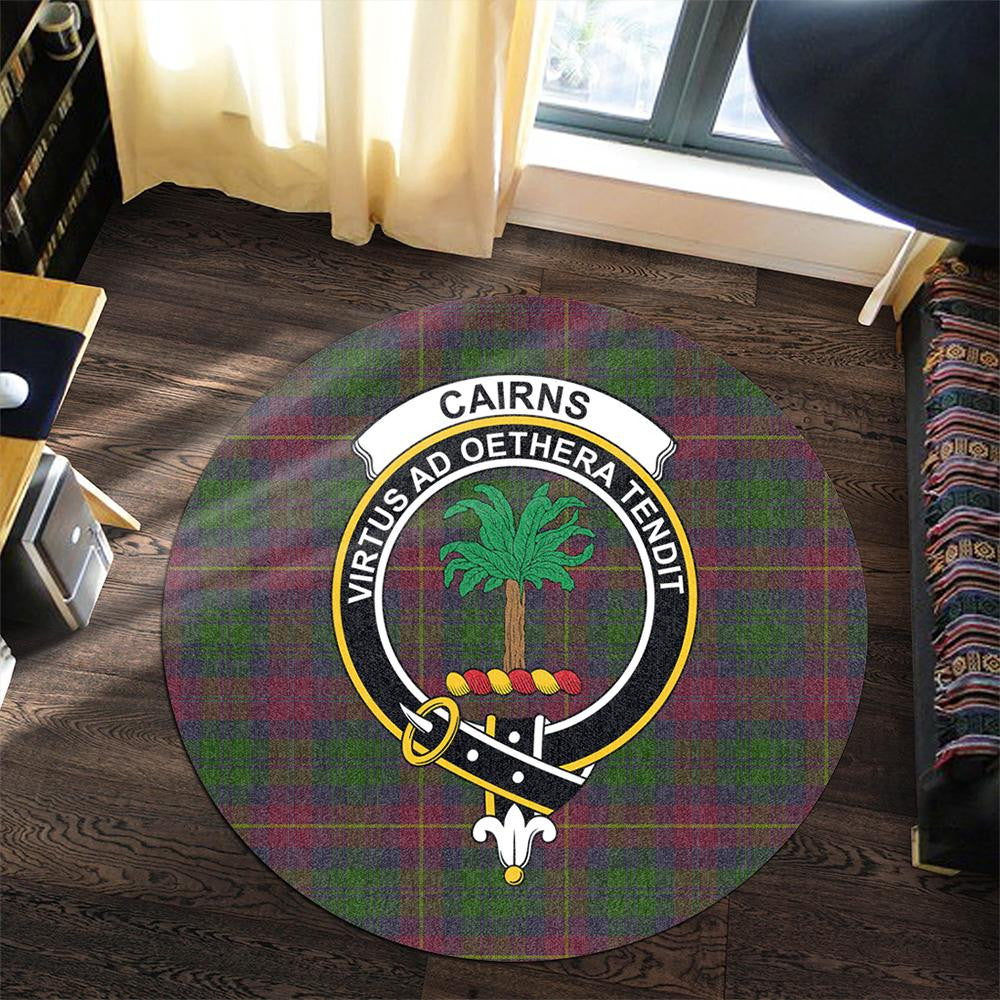 Cairns Tartan Classic Crest Round Carpet | Celticprime.com – celticprime
