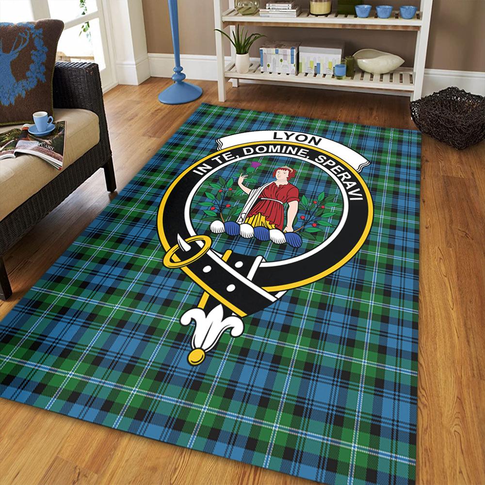 Lyon Clan Tartan Crest Area Rug | Celticprime.com – celticprime