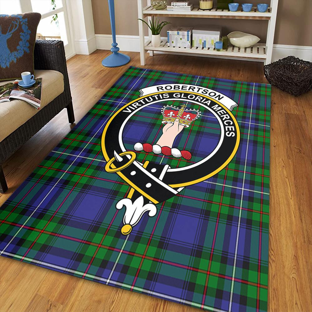 Robertson Hunting Modern Tartan Crest Area Rug | Celticprime.com ...
