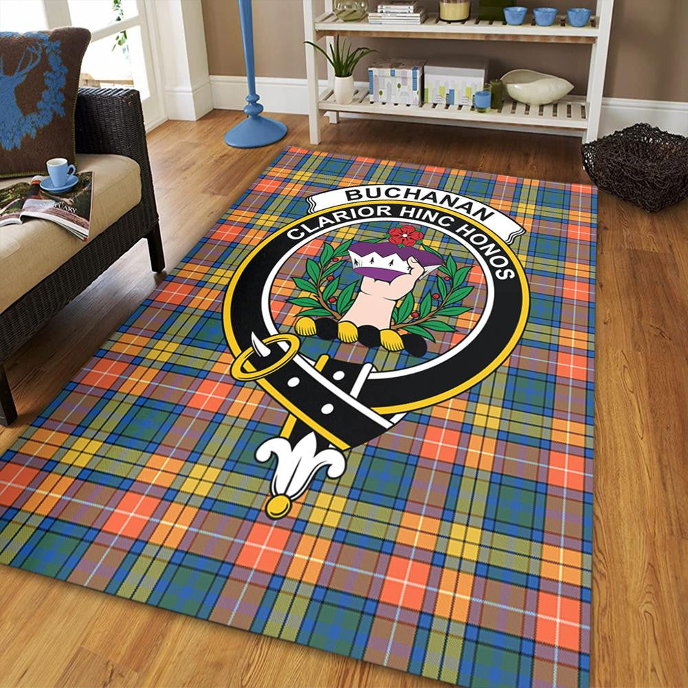 Buchanan Ancient Tartan Crest Area Rug | Celticprime.com – celticprime