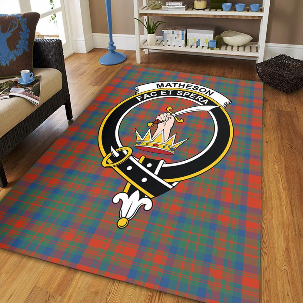 Matheson Ancient Tartan Crest Area Rug | Celticprime.com – celticprime