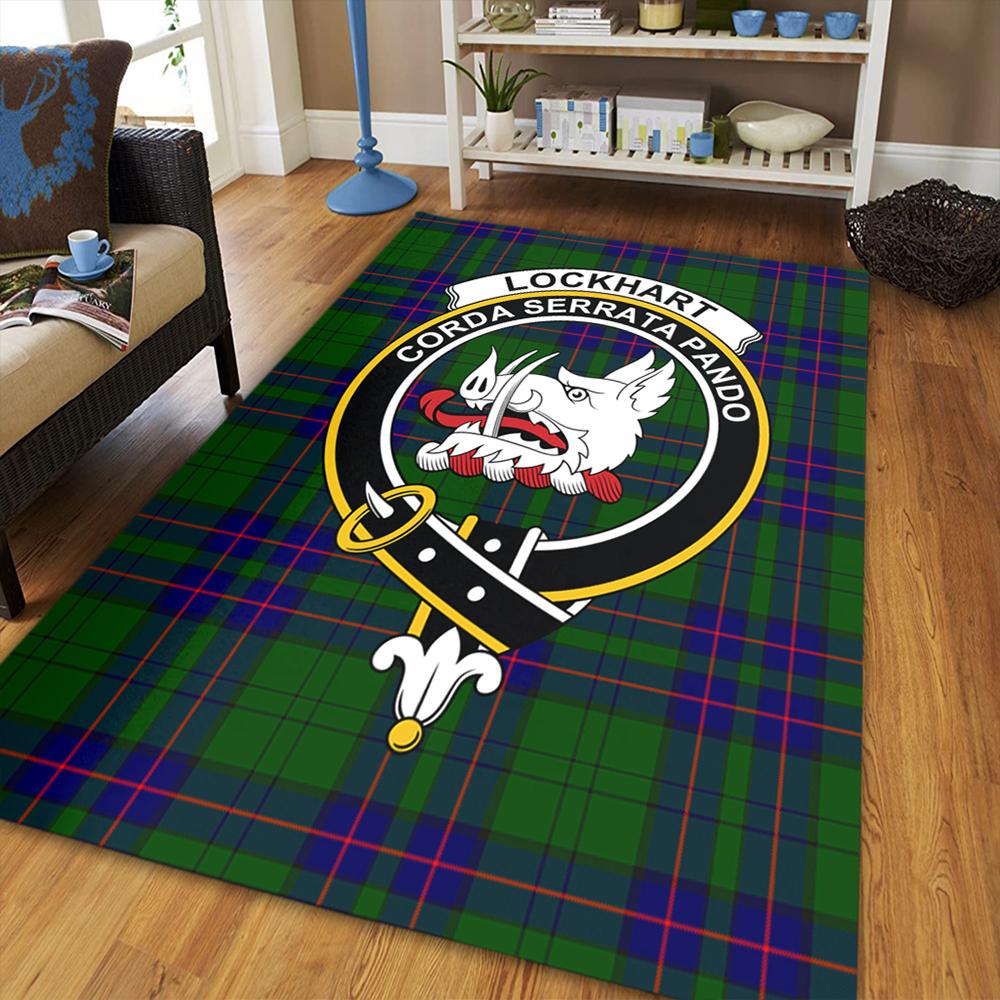 Lockhart Tartan Crest Area Rug | Celticprime.com – celticprime