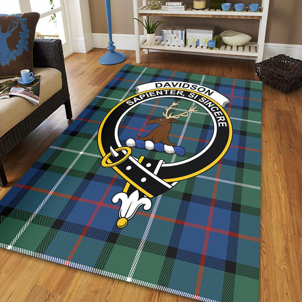 Davidson of Tulloch Tartan Crest Area Rug | Celticprime.com – celticprime