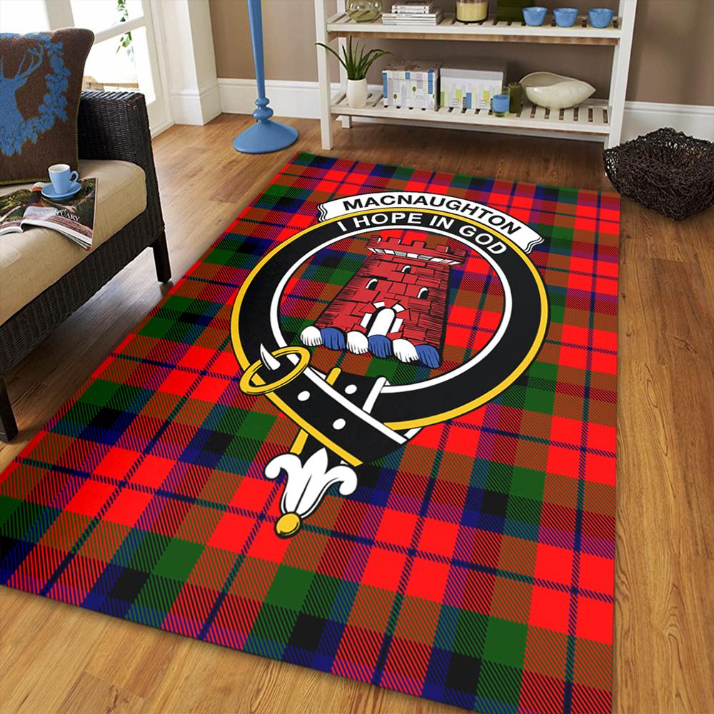 MacNaughton Modern Tartan Crest Area Rug | Celticprime.com – celticprime