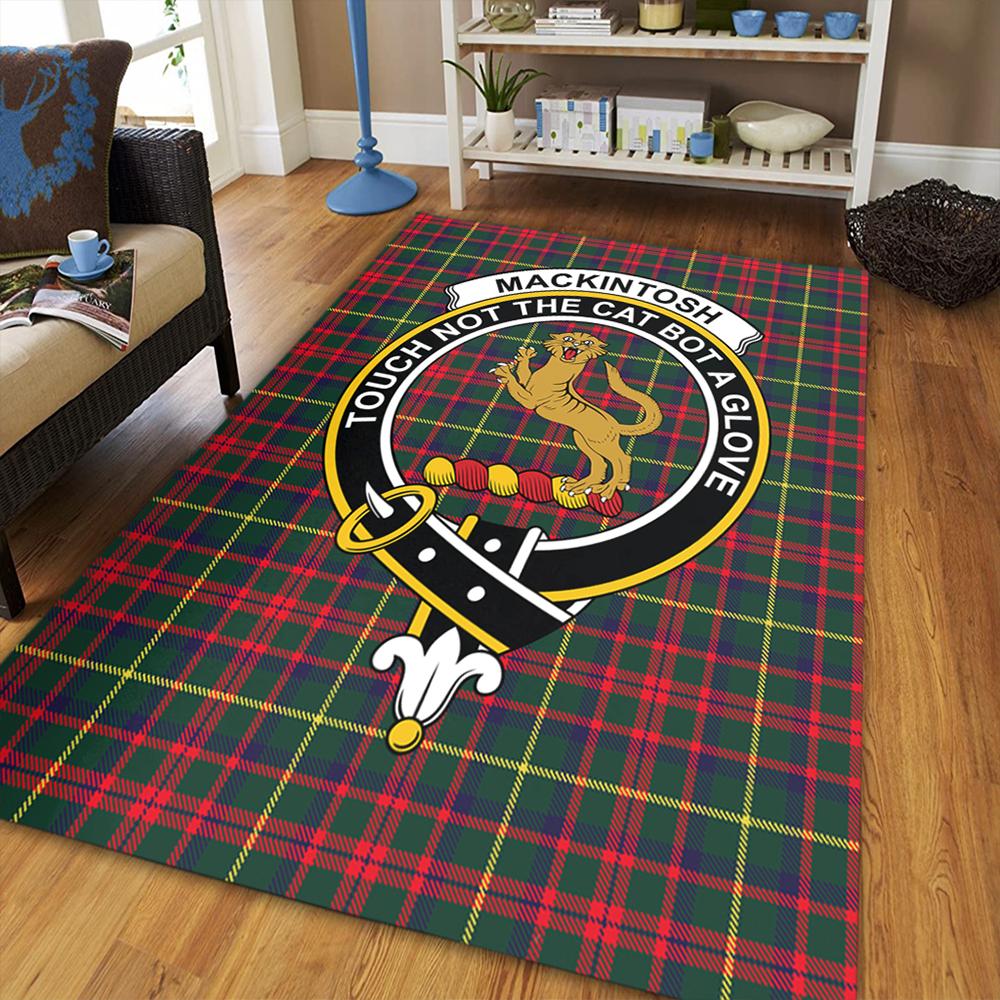 MacKintosh Hunting Modern Tartan Crest Area Rug | Celticprime.com ...