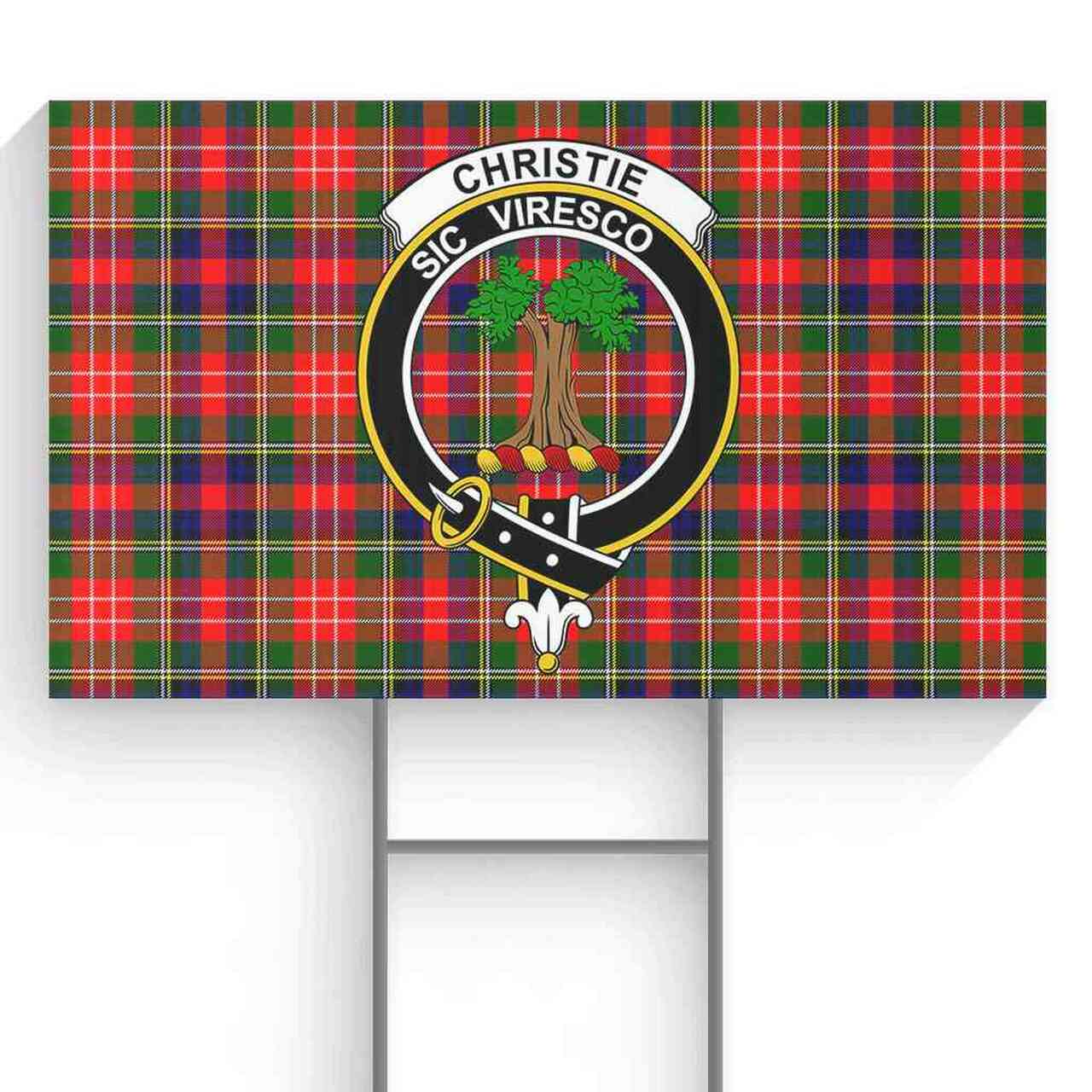 Christie Tartan Classic Crest Yard Sign | Celticprime.com – celticprime