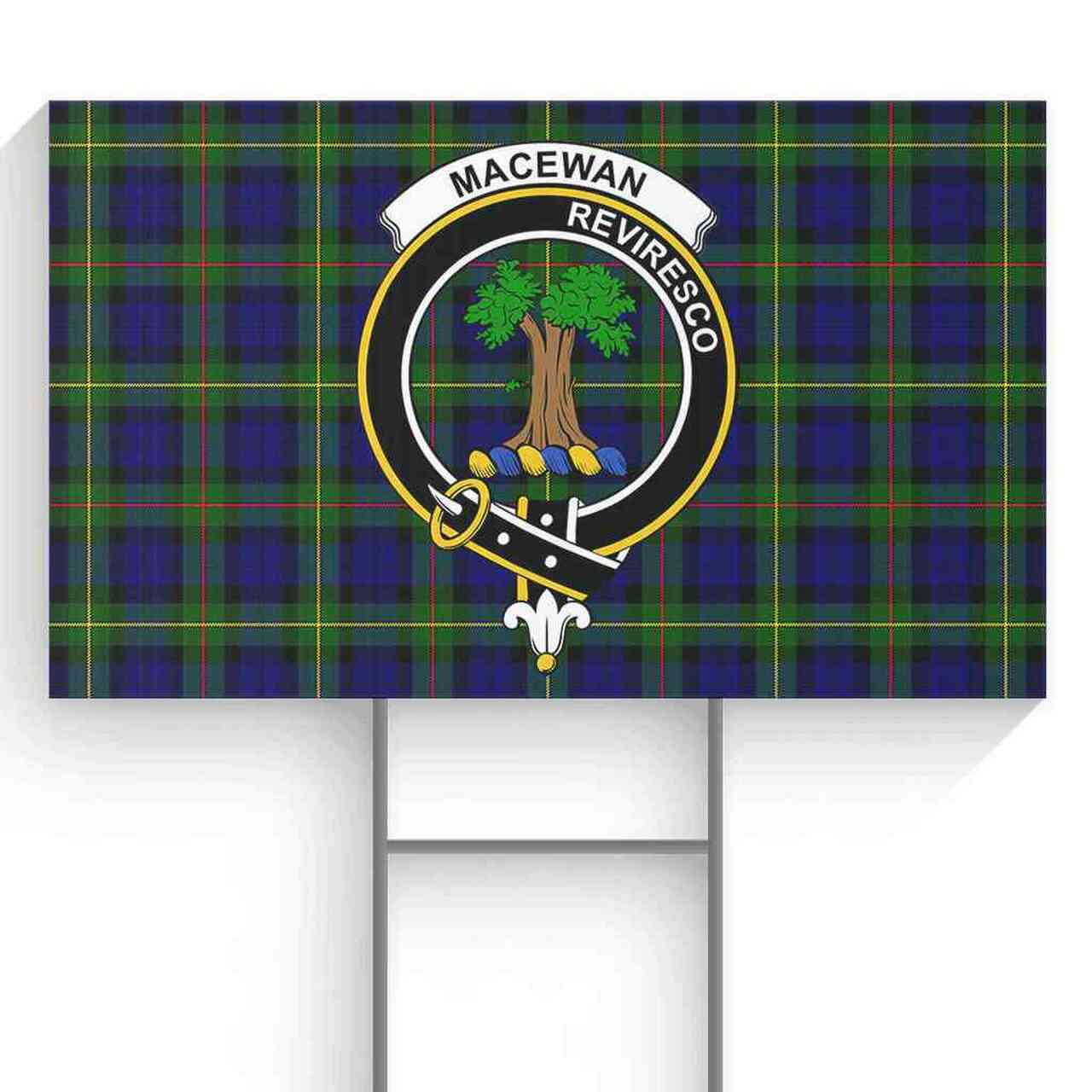 MacEwen Tartan Classic Crest Yard Sign | Celticprime.com – celticprime