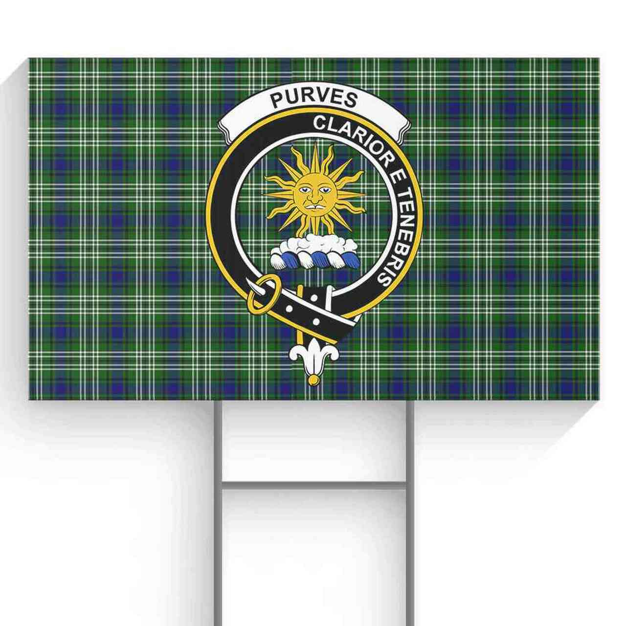 Purves Tartan Classic Crest Yard Sign | Celticprime.com – celticprime