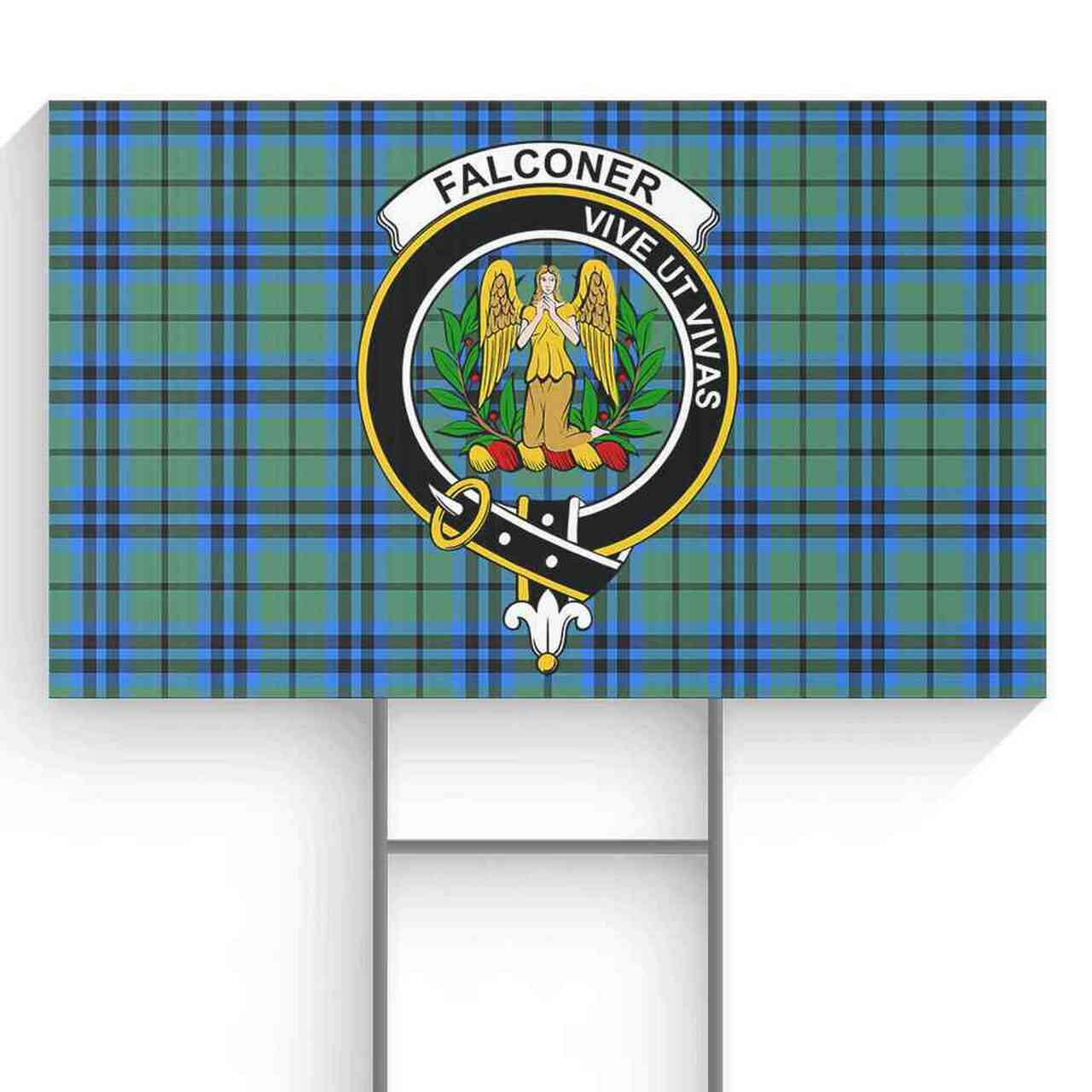 Falconer Tartan Classic Crest Yard Sign | Celticprime.com – celticprime