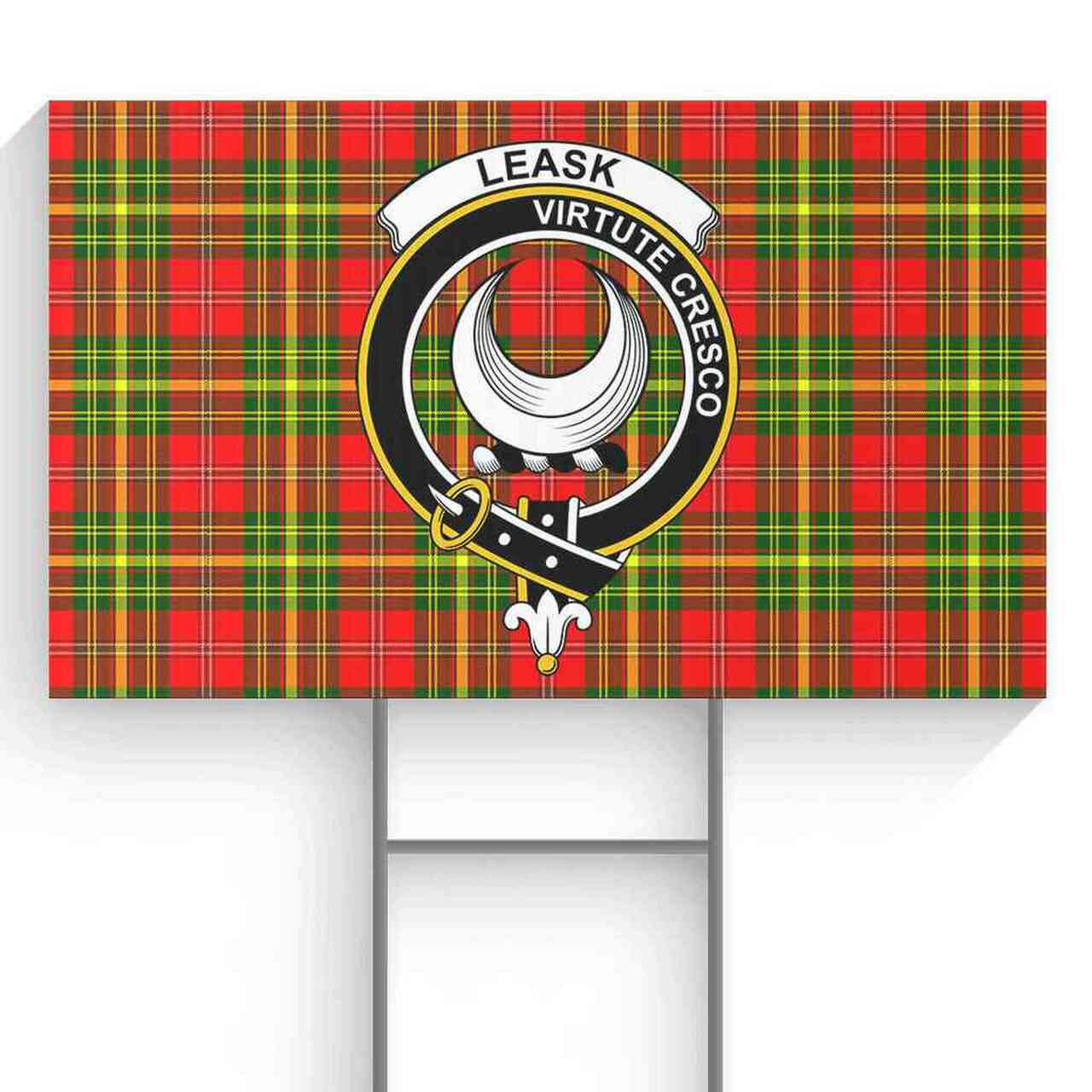 Leask Tartan Classic Crest Yard Sign | Celticprime.com – celticprime