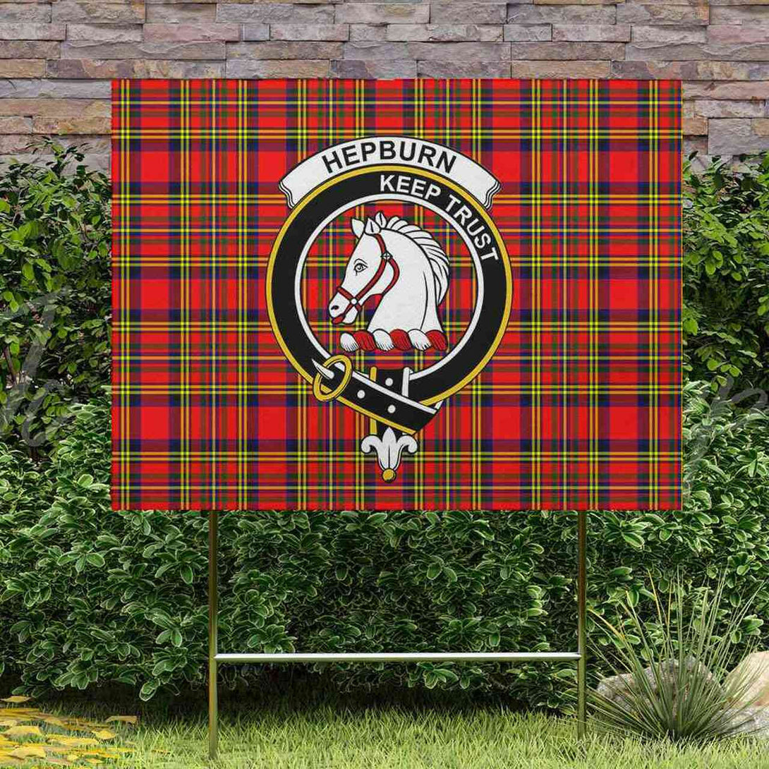 Hepburn Tartan Classic Crest Yard Sign | Celticprime.com – celticprime
