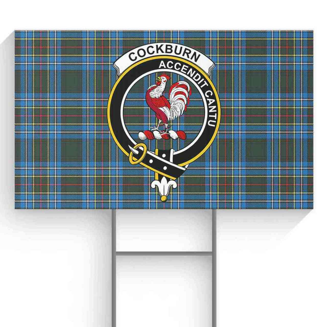 Cockburn Tartan Classic Crest Yard Sign | Celticprime.com – celticprime