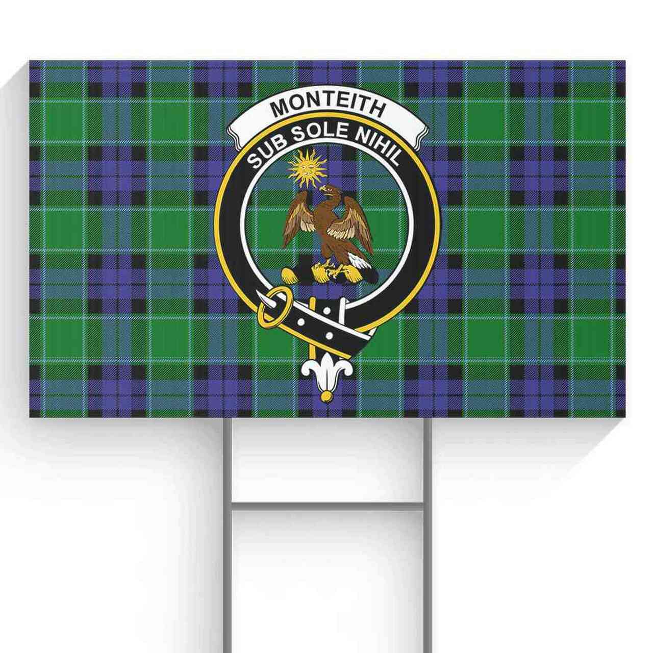 Monteith Tartan Classic Crest Yard Sign | Celticprime.com – celticprime
