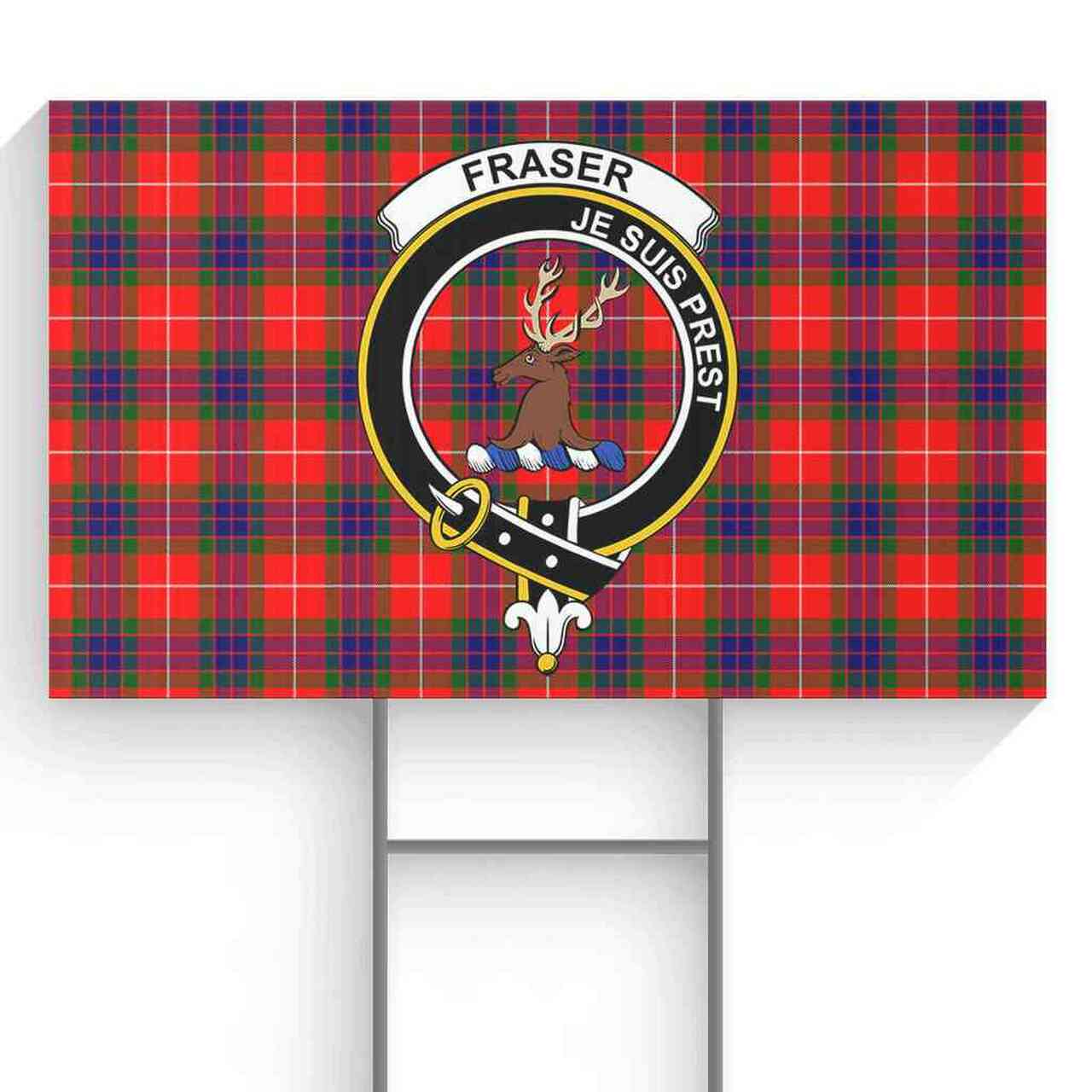 Fraser (of Lovat) Tartan Classic Crest Yard Sign | Celticprime.com ...