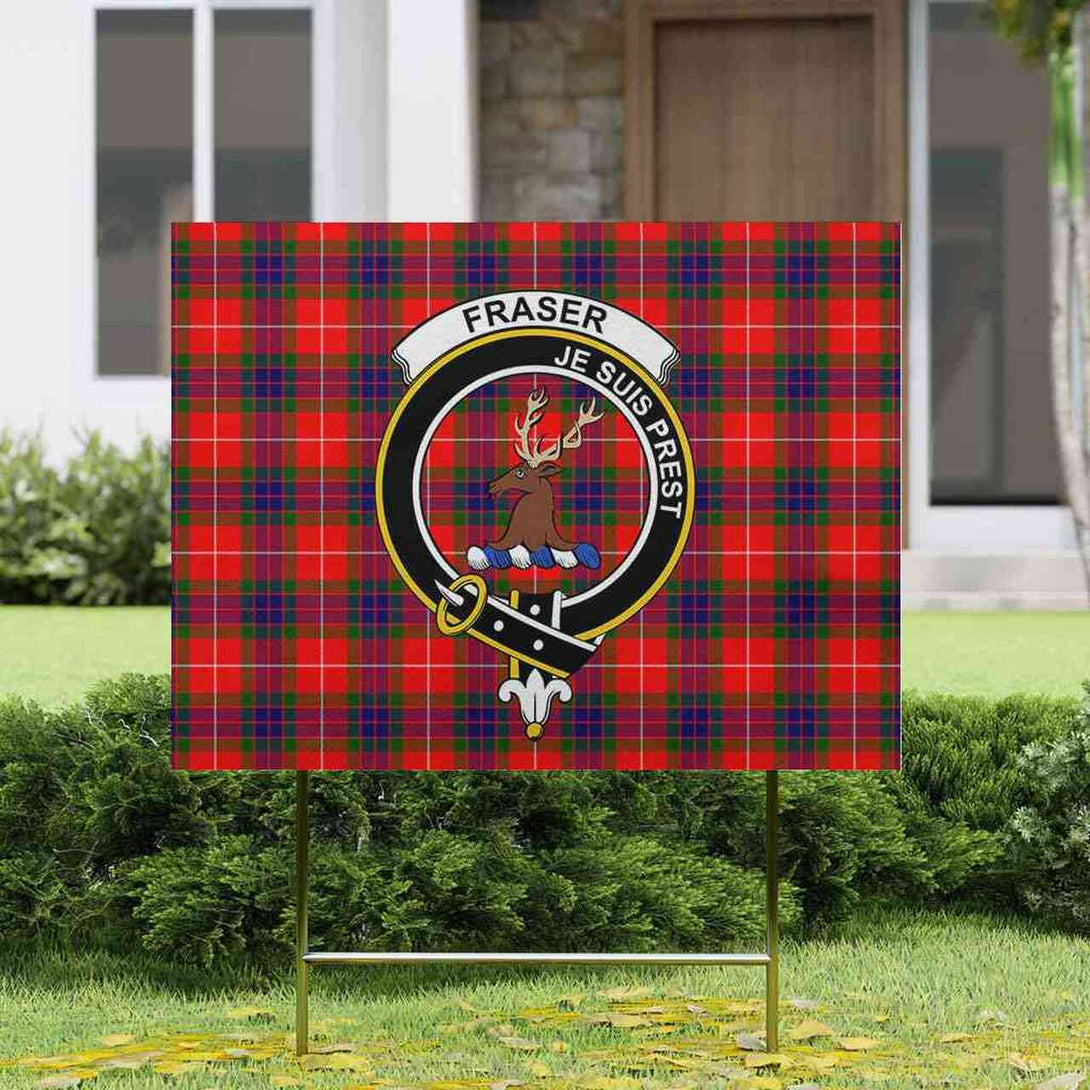 Fraser (of Lovat) Tartan Classic Crest Yard Sign | Celticprime.com ...