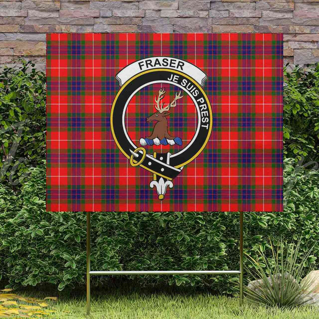 Fraser (of Lovat) Tartan Classic Crest Yard Sign | Celticprime.com ...