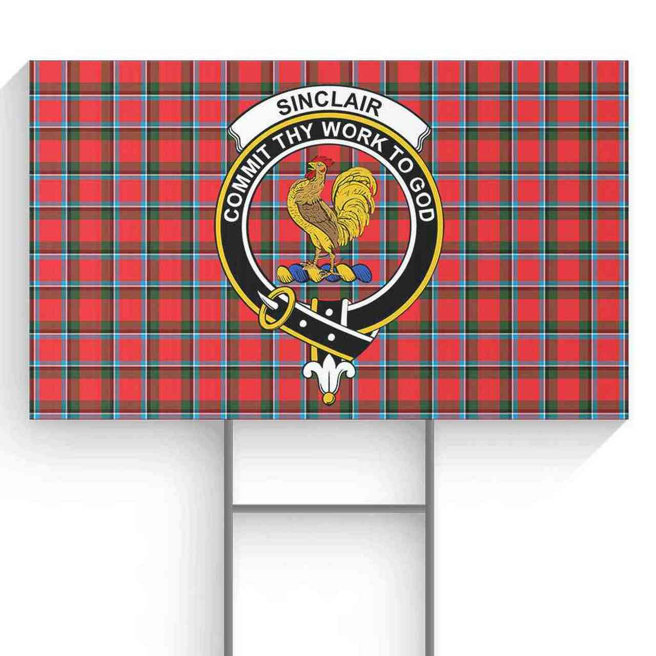 Sinclair Tartan Classic Crest Yard Sign | Celticprime.com – celticprime