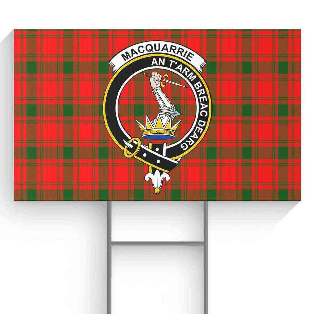 MacQuarrie Tartan Classic Crest Yard Sign | Celticprime.com – celticprime