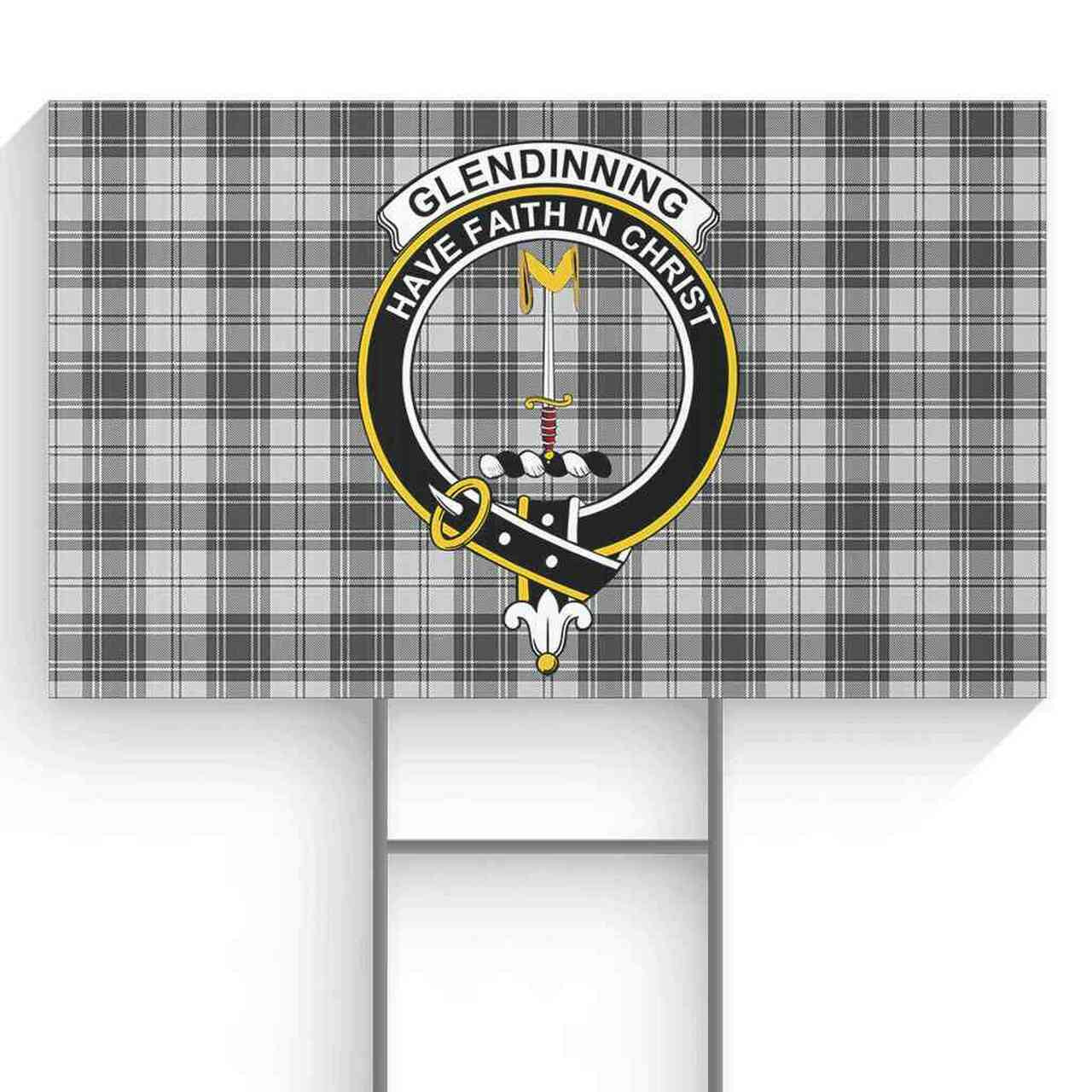 Glendinning Tartan Classic Crest Yard Sign | Celticprime.com – celticprime