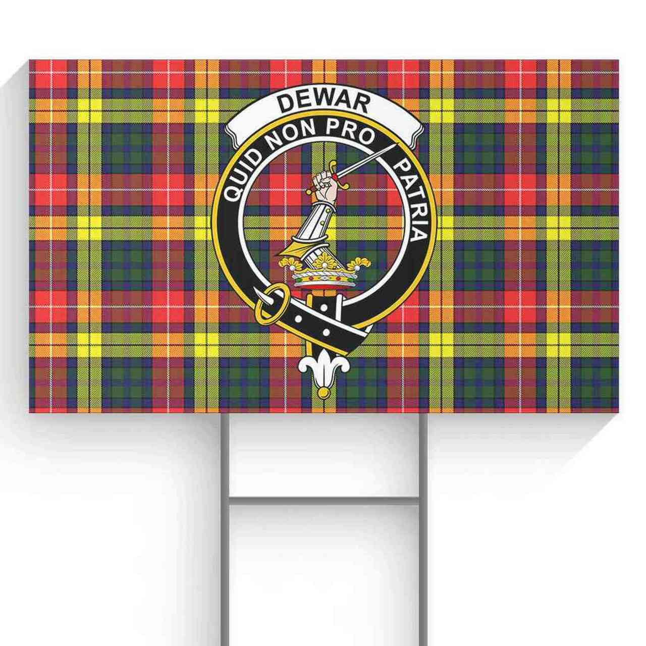 Dewar Tartan Classic Crest Yard Sign | Celticprime.com – celticprime