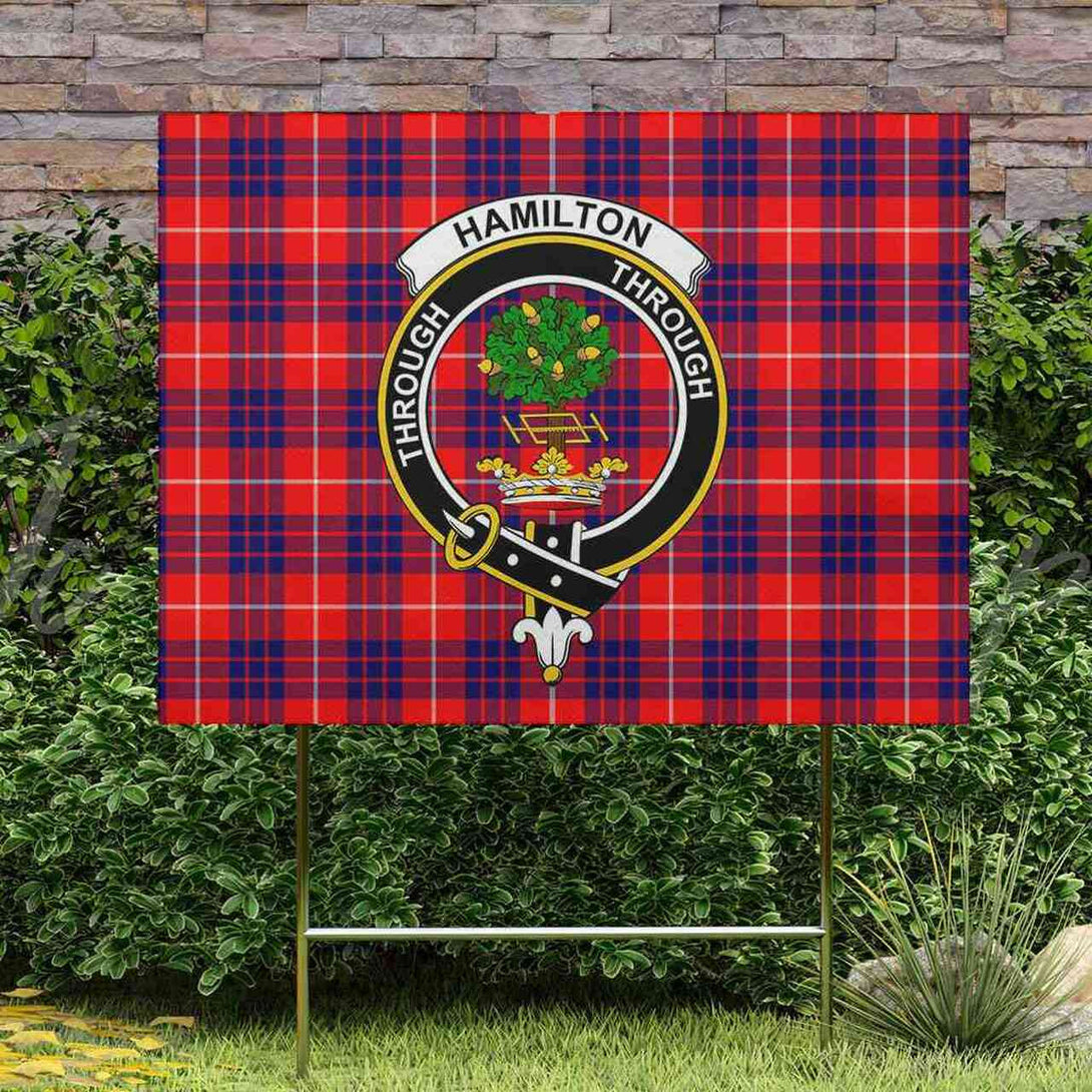 Hamilton Tartan Classic Crest Yard Sign | Celticprime.com – celticprime