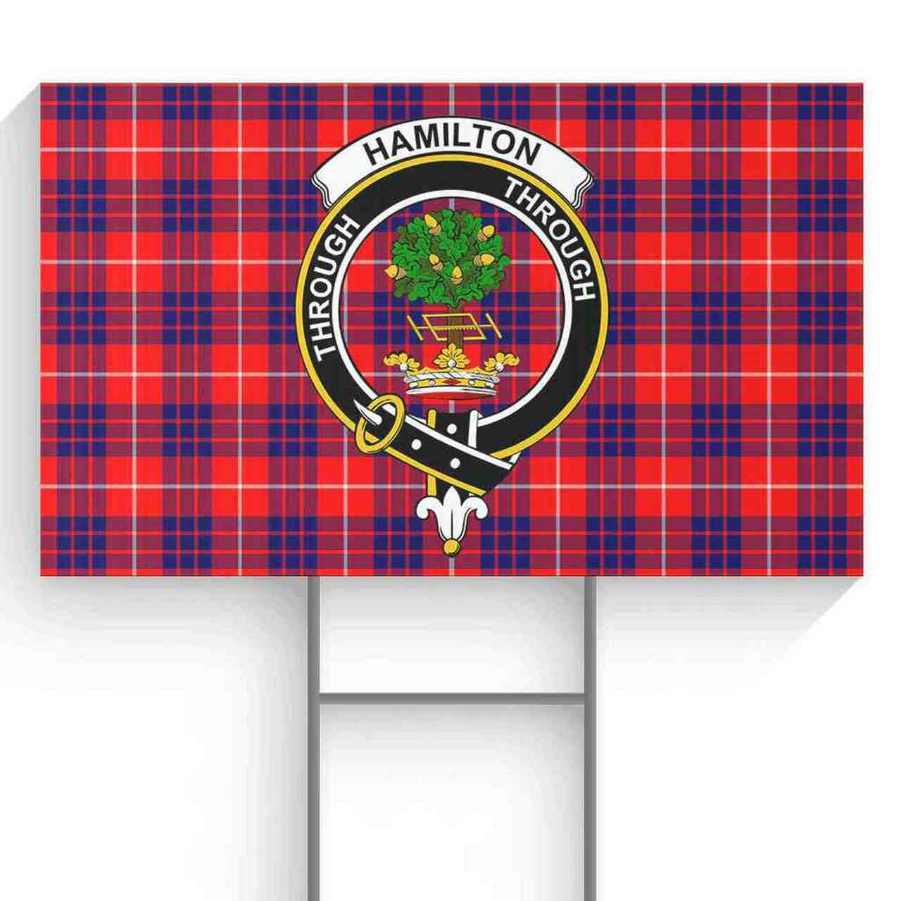Hamilton Tartan Classic Crest Yard Sign | Celticprime.com – celticprime
