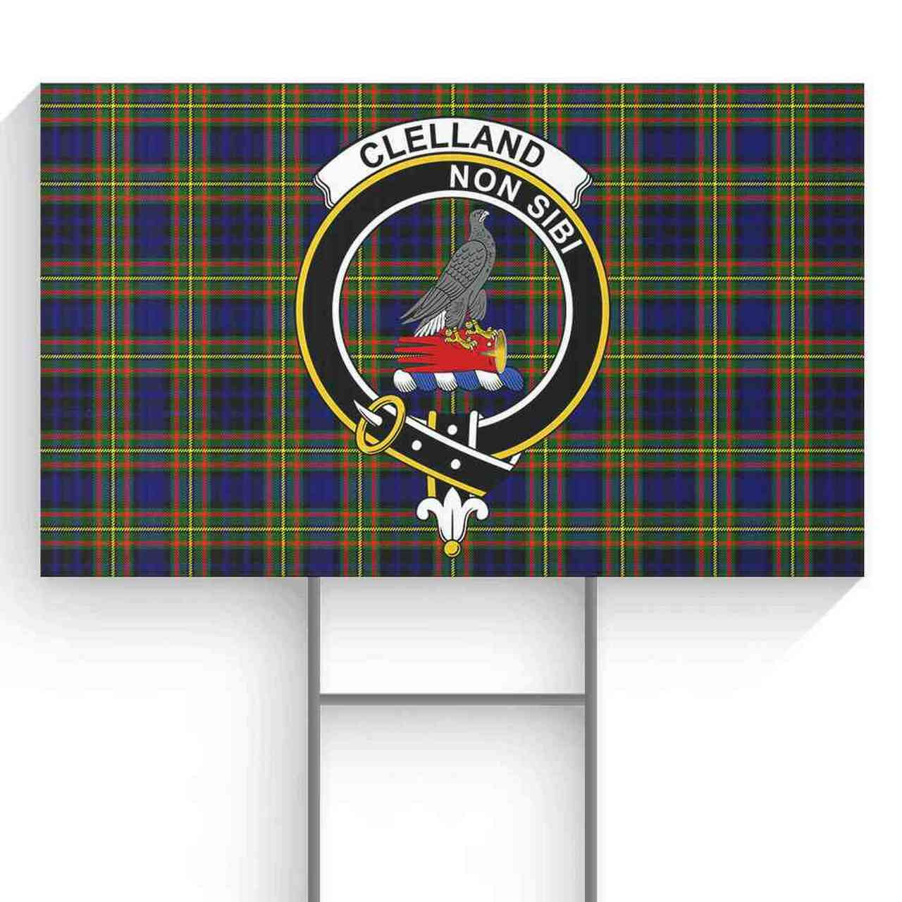 Clelland Tartan Classic Crest Yard Sign | Celticprime.com – celticprime