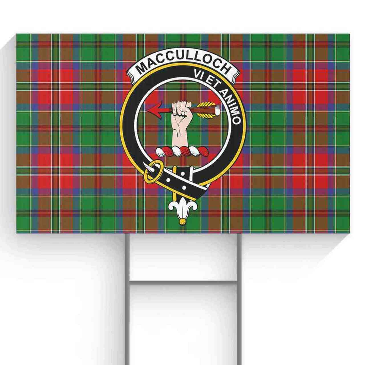 MacCulloch (McCulloch) Tartan Classic Crest Yard Sign | Celticprime.com ...
