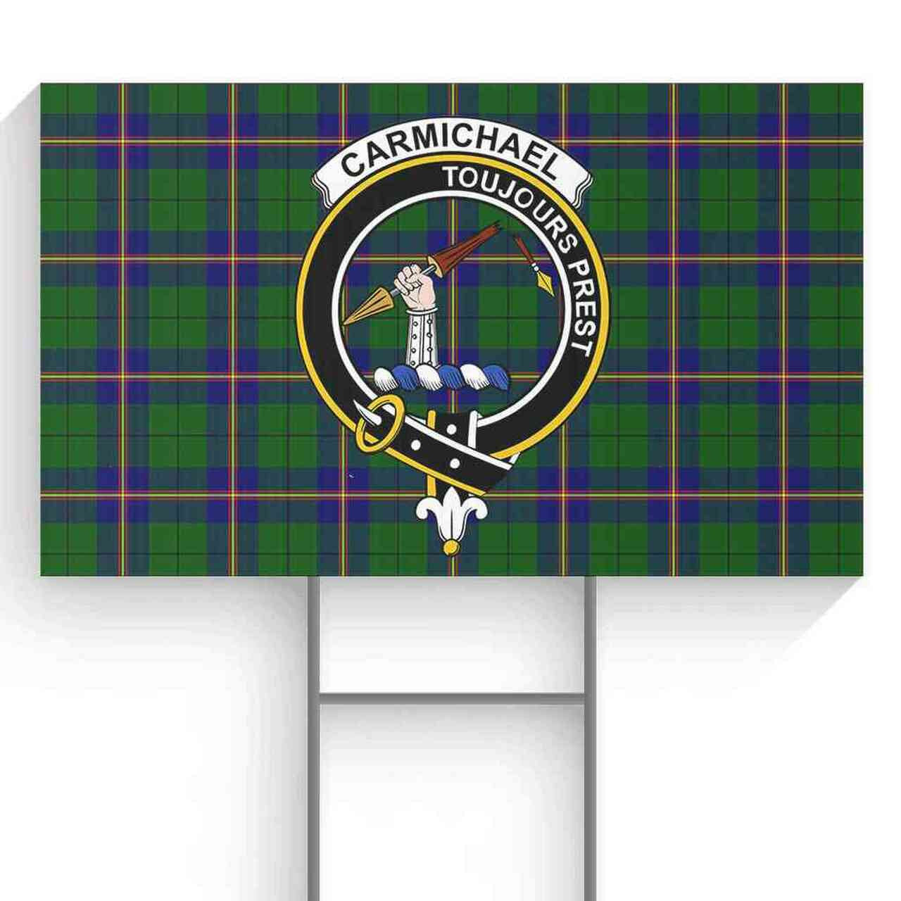 Carmichael Tartan Classic Crest Yard Sign | Celticprime.com – celticprime