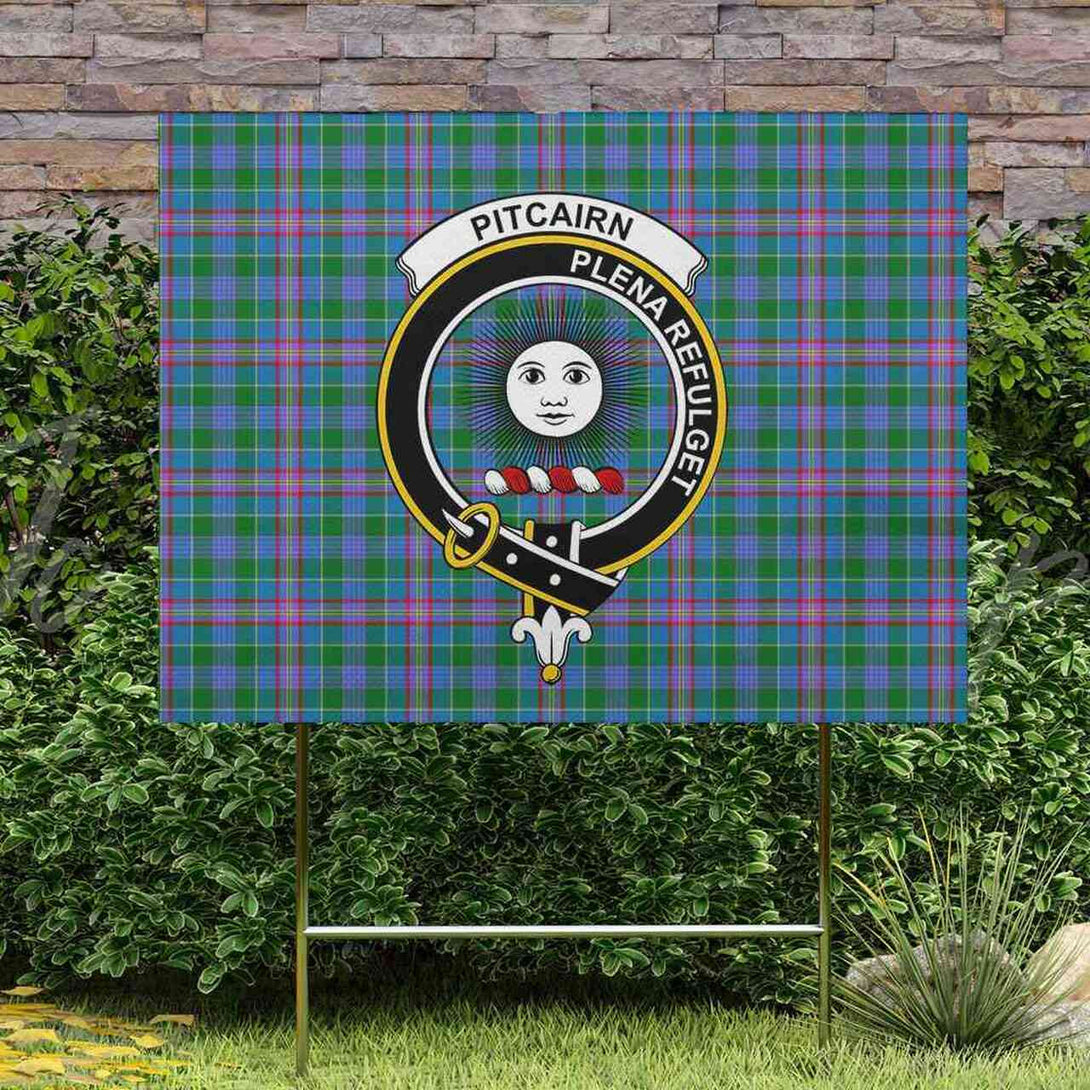 Pitcairn Tartan Classic Crest Yard Sign | Celticprime.com – celticprime